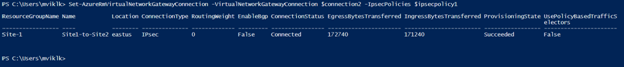 Upgrading The Ipsecike Policy To The Azure Site To Site Vpn Connection